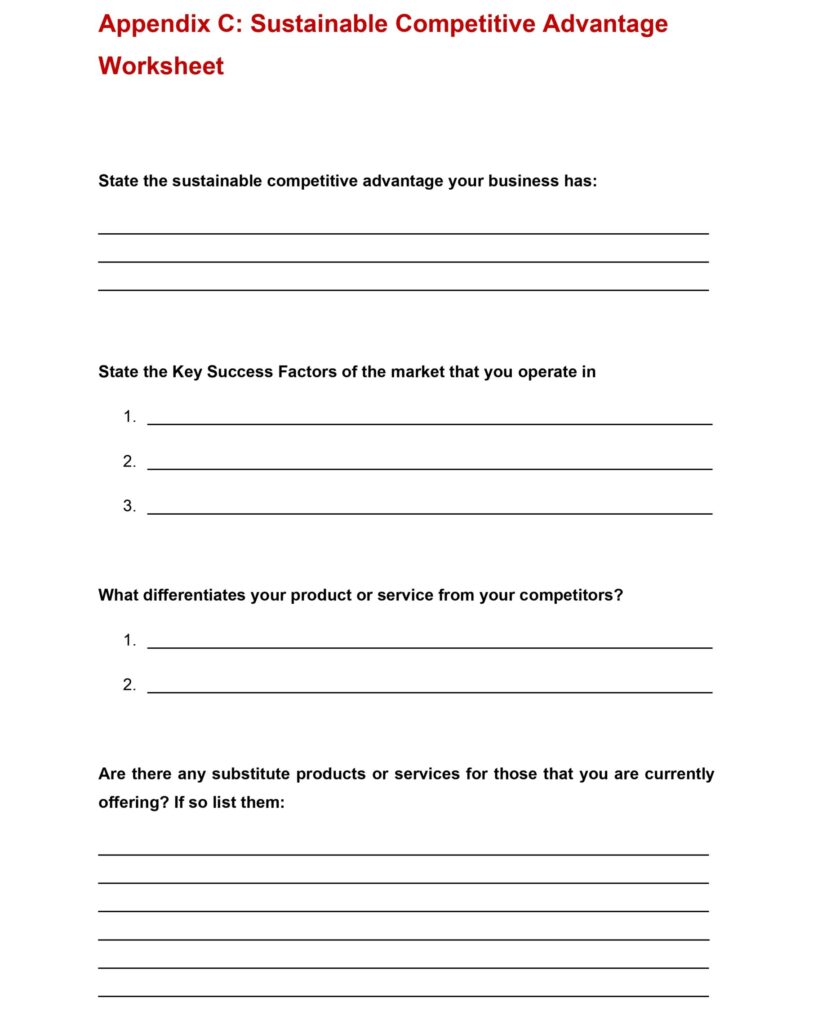 Appendix C: Sustainable Competitive Advantage Worksheet - LearnHUB Your ...